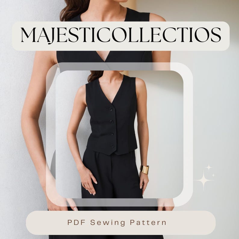 Vest Sewing Pattern PDF, Women's Tailored Waistcoat Pattern, Digital ...