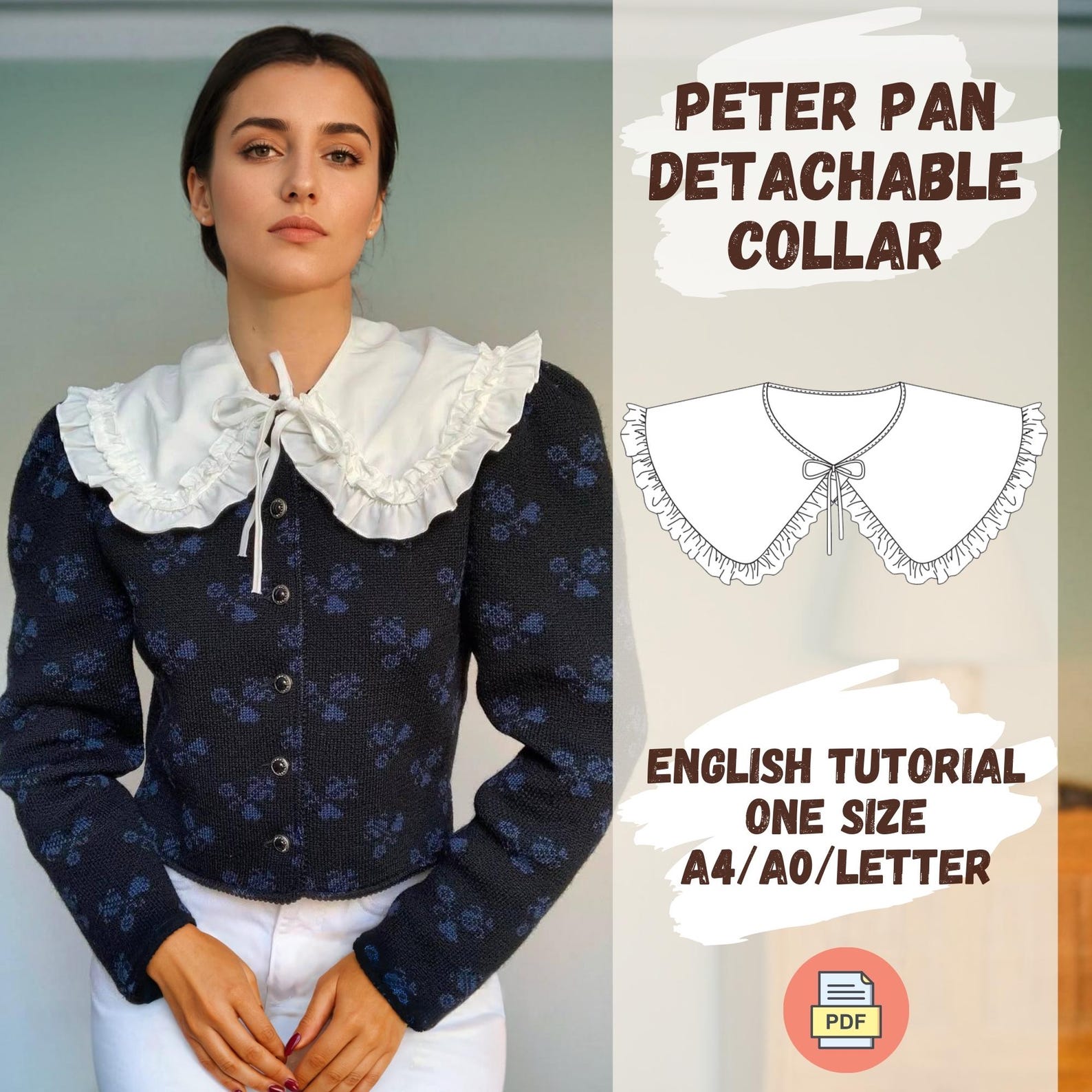 Oversized Ruffle Detachable Collar | Sewing Collar Pattern | Peter Pan ...