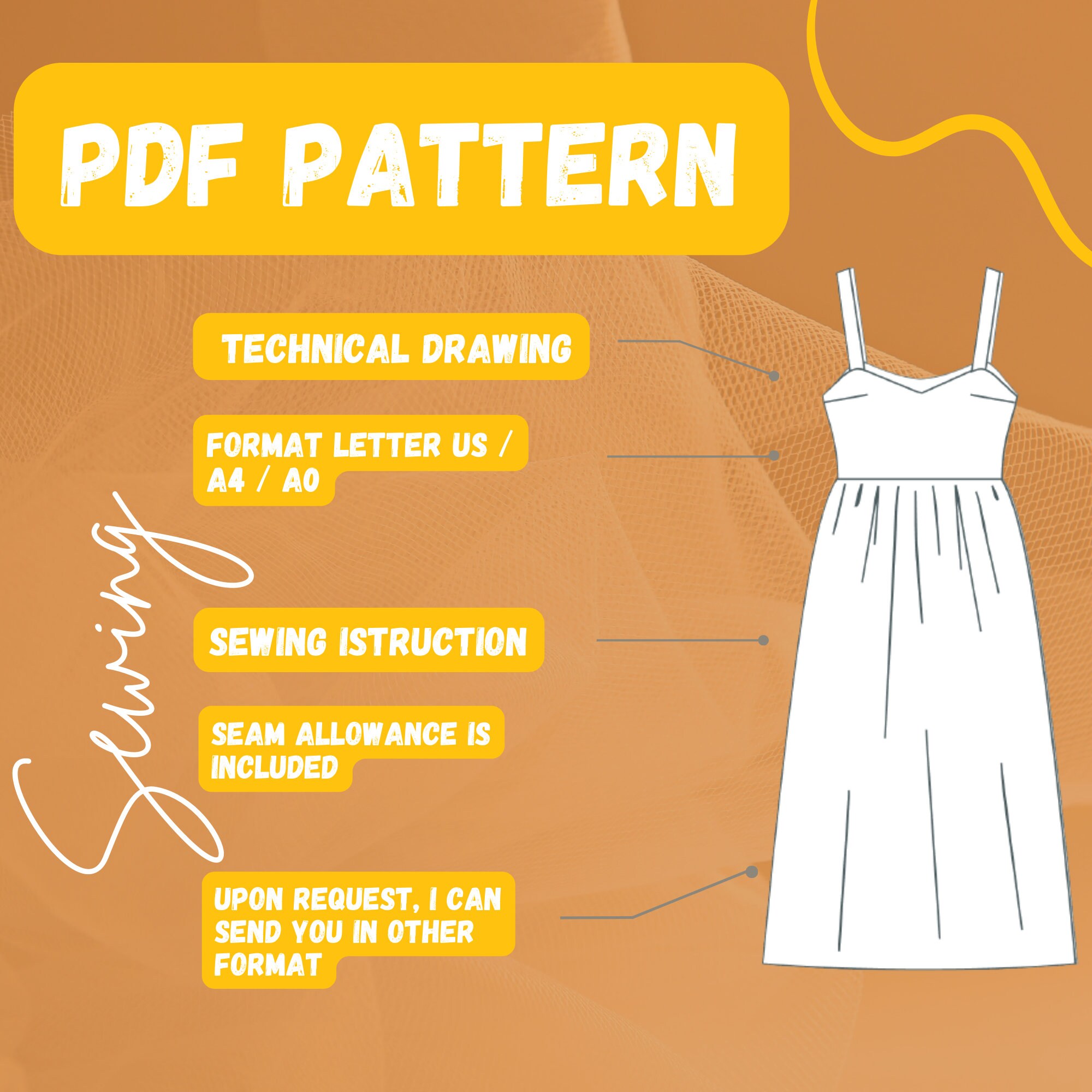 Boho Maxi Dress Sewing Pattern Pdf | XS-5XL | Easy DIY Summer Dress ...