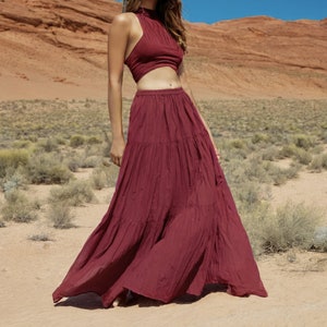 Tiered Maxi Skirt Sewing Pattern | PDF | Gypsy Skirt | Gathered Maxi ...