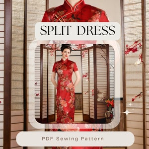 Cheongsam Dress Sewing Pattern PDF | Chinese Qipao Sewing Pattern ...