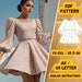 Bishop Sleeve V-neck off Shoulder Dress, Sewing Dress Patterns, PDF ...