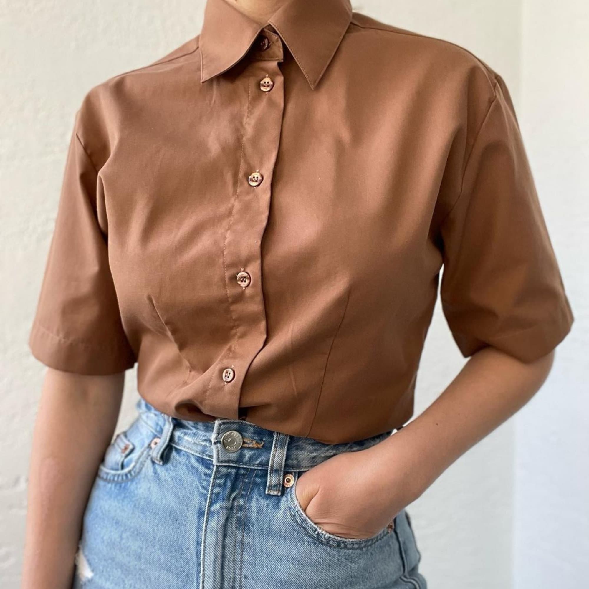 Short Sleeve Blouse PDF Sewing Pattern Button up Shirt PDF Pattern ...