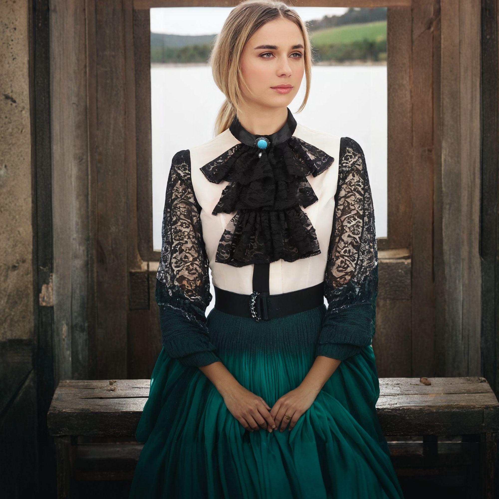Gothic Victorian Lace Jabot Necktie Sewing Pattern, Lace Ruffled ...