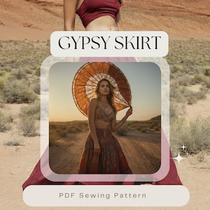 Tiered Maxi Skirt Sewing Pattern | PDF | Gypsy Skirt | Gathered Maxi ...