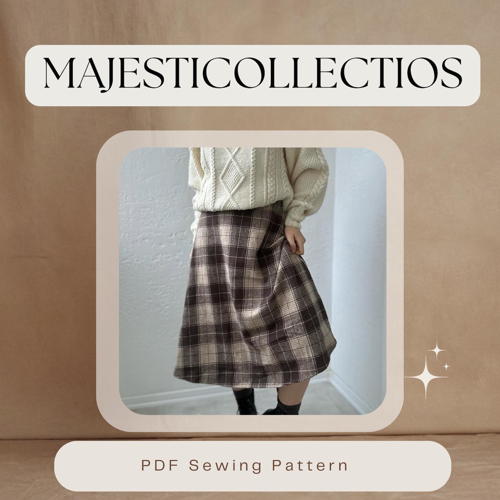 A-line Plaid Skirt Sewing Pattern PDF, Skirt Pattern for Women, Winter ...