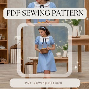 Set Peter Pan Collar Top + Bishop Sleeve Dress Sewing Pattern PDF ...