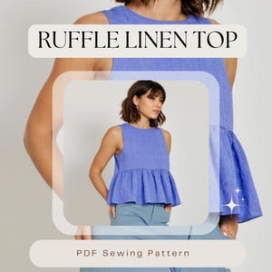 Peplum Ruffle Top Sewing Pattern | Women Top Pattern | Ruffled Top ...