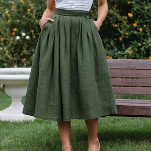 Linen Skirt PDF Sewing Pattern | Pockets Pattern | Midi Skirt ...