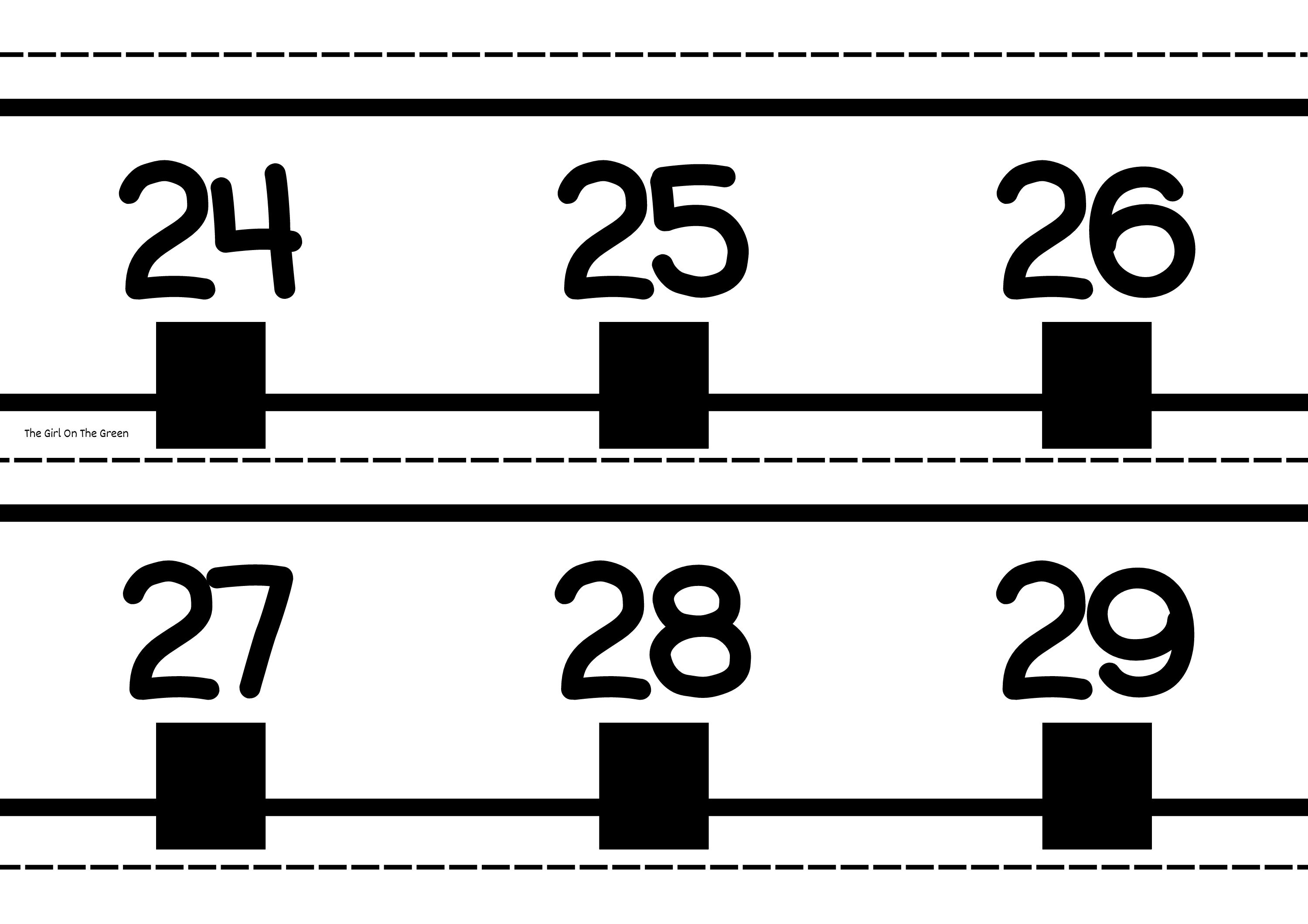 Black Number Line Numbers to 100 Printable Instant - Etsy