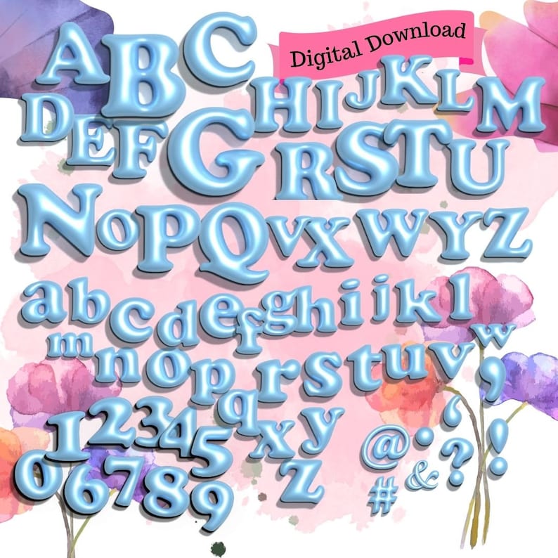3D Bubble Alphabet PNG Digital Download 3D Bubble Letter - Etsy