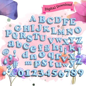 3D Bubble Alphabet PNG Digital Download, 3D Bubble Letter, Blue Bubble ...