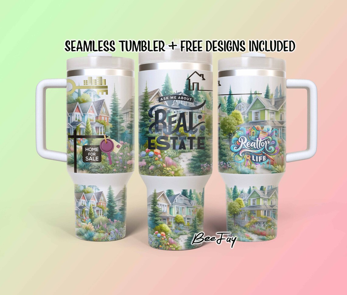 Realtor Life 40 Oz Tumbler Wrap Seamless PNG Sublimation Designs - Etsy