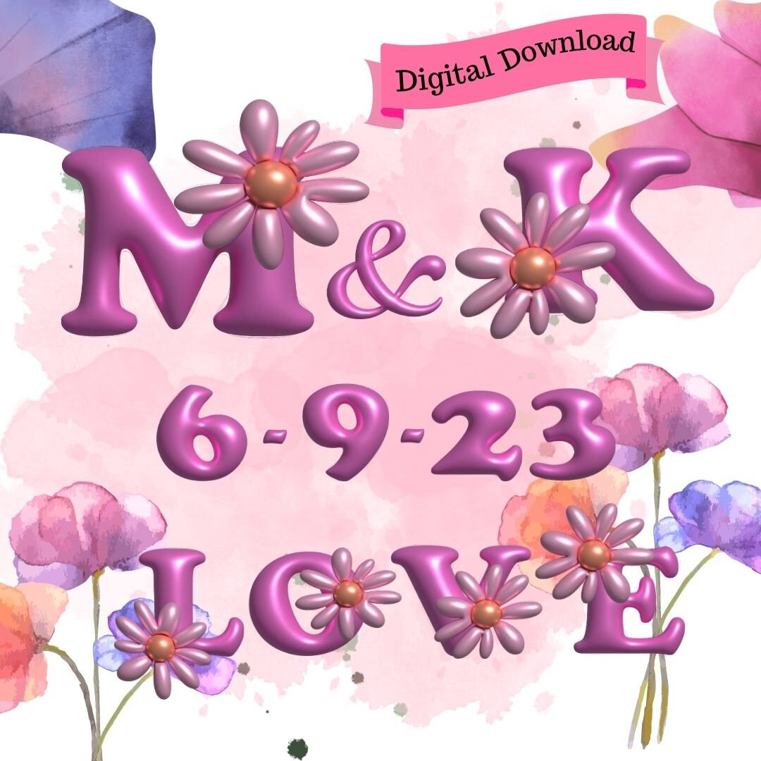 3D Bubble Daisy Flower Alphabet PNG Digital Download, 3D Bubble Letter ...