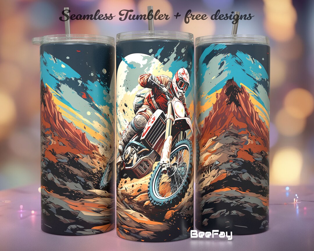 Motocross Riders Design for 20oz Tumbler Wrap/ PNG Tumbler Sublimation ...