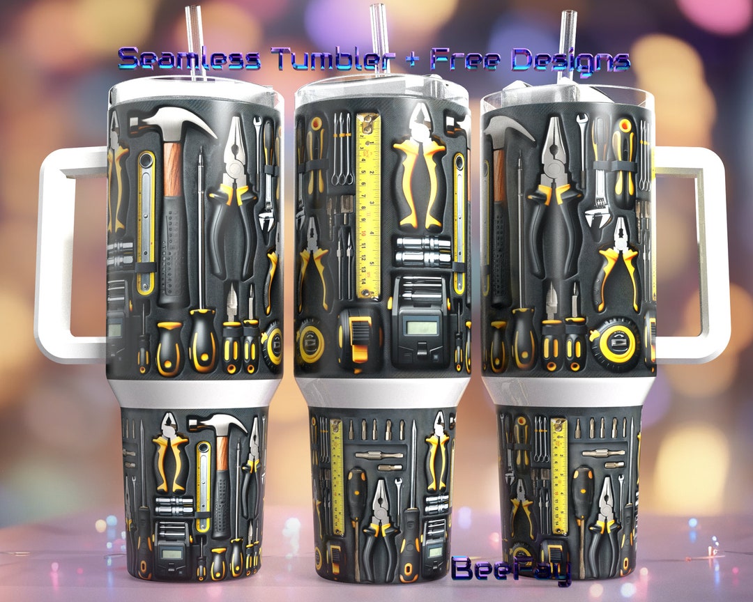 Mechanic Tools Box Garage 40oz Quencher Tumbler Wrap Seamless PNG ...