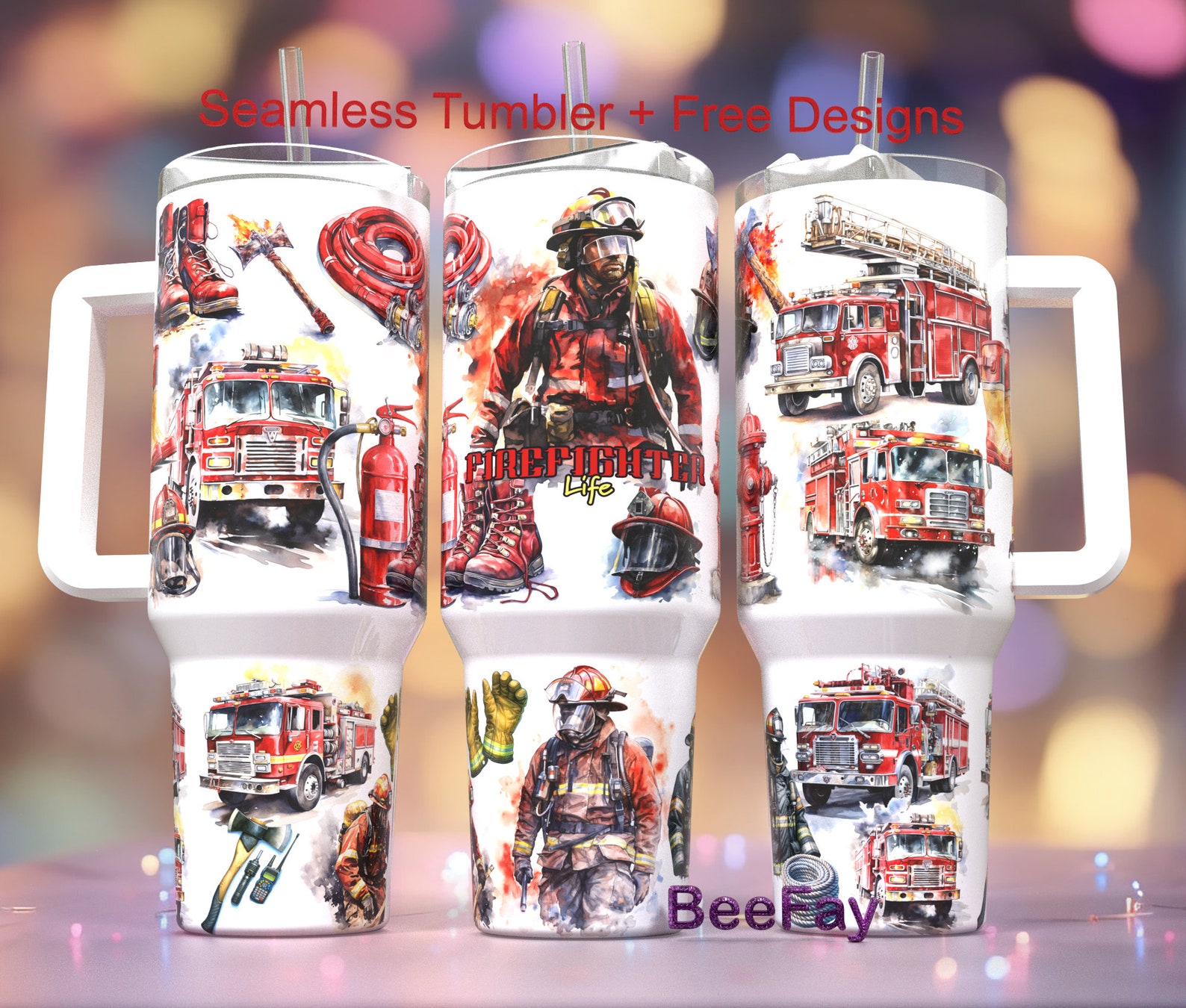Firefighter 40 Oz TUMBLER, Fire Drinkware, Occupation Gift, Fire ...