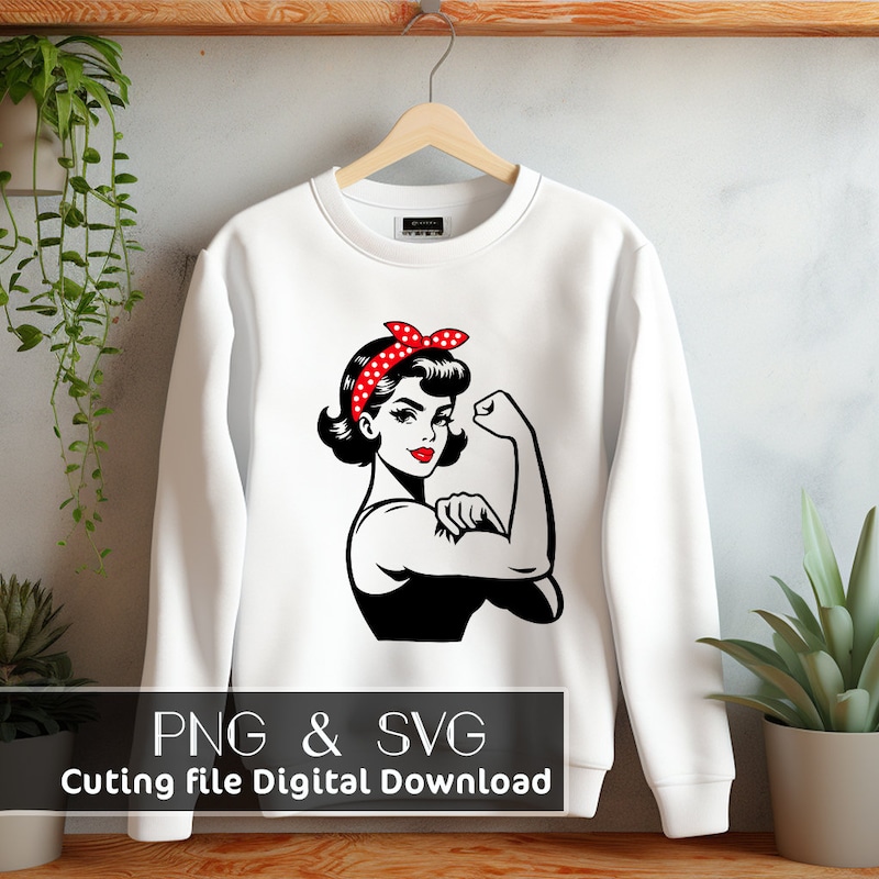 Black Rosie the Riveter Svg - Etsy