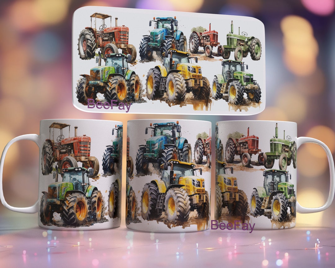 Tractor 12 Oz and 15 Oz Ceramic Mug Wrap/ PNG Mug Sublimation Designs ...