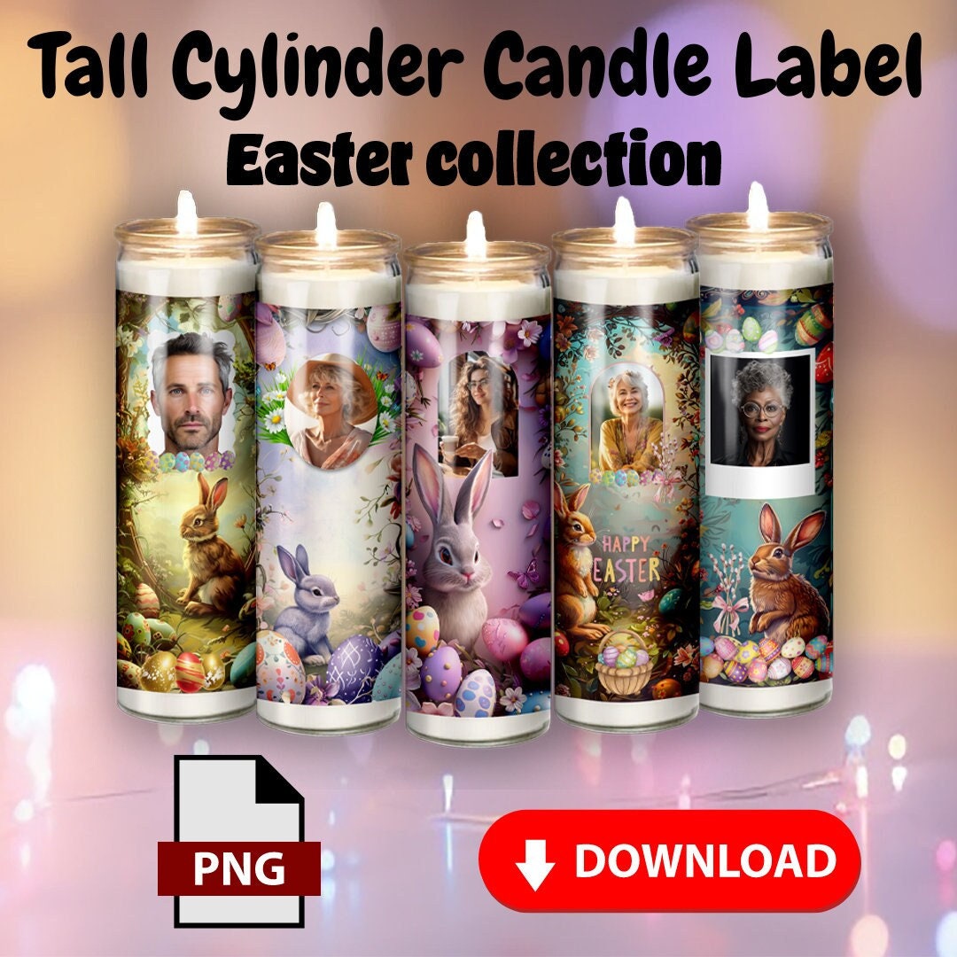 Easter Tall Cylinder Remembrance Candle Labels, Printable Stickers for ...
