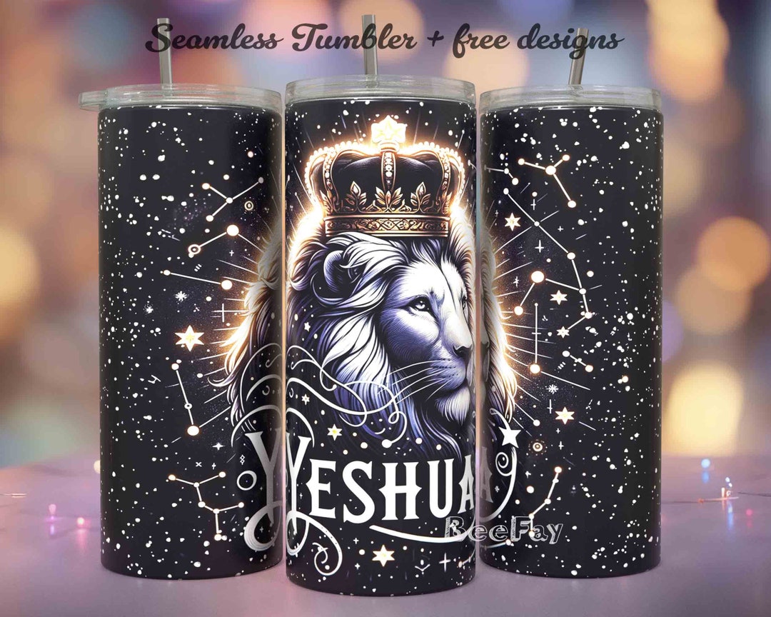 Yeshua 20 Oz Tumbler Wrap Christian Lion PNG Design, Yeshua Design ...