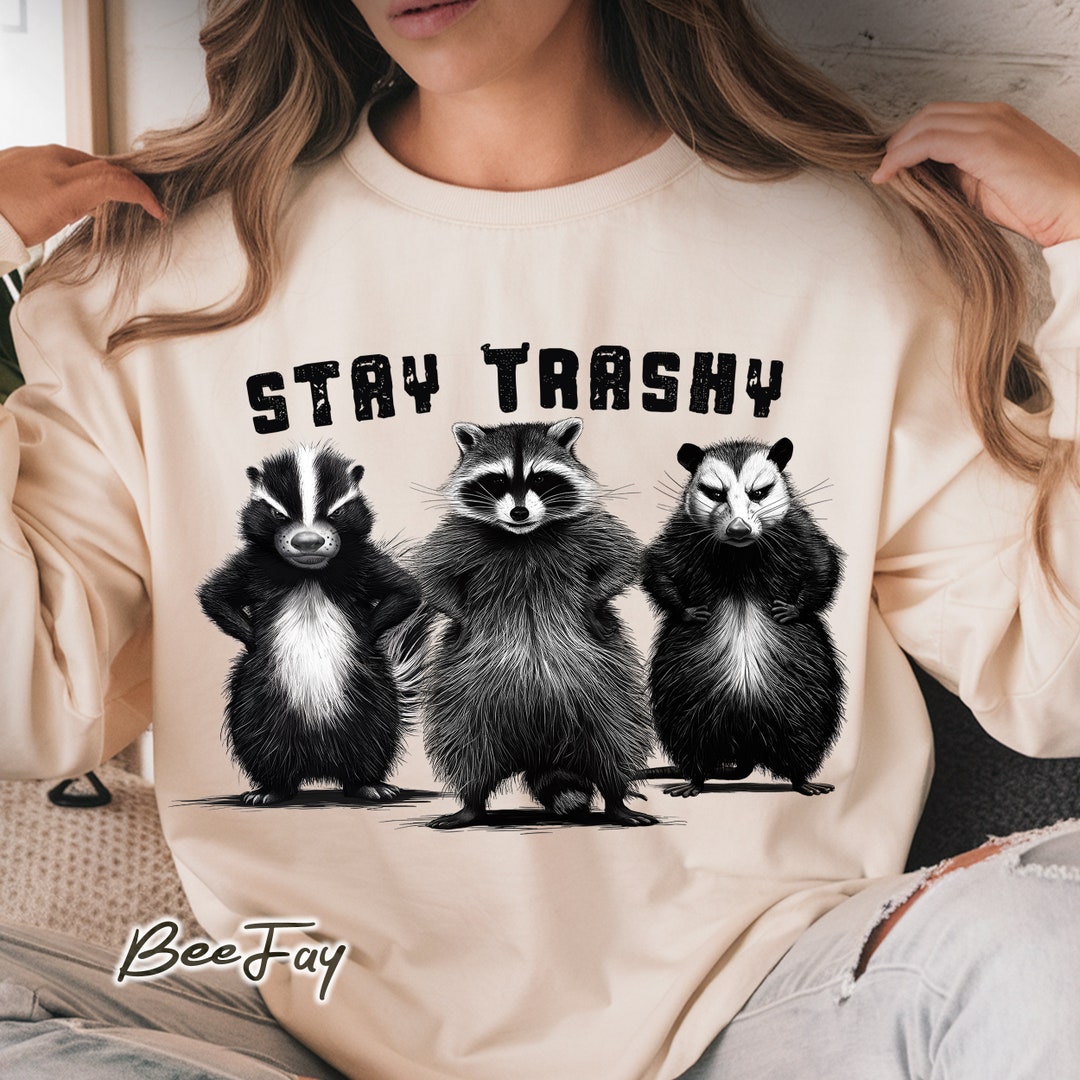 Stay Trashy Raccoon Squad Png, Funny Raccoons Opossums Skunk Squad Team ...