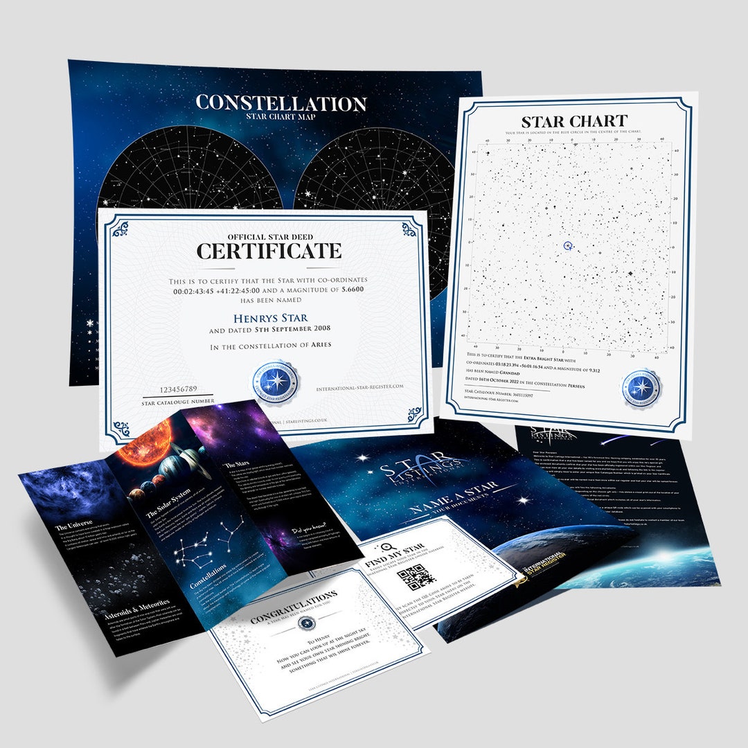 Name a Star Introductory Gift Set - Luxury Personalised Gift - Etsy UK