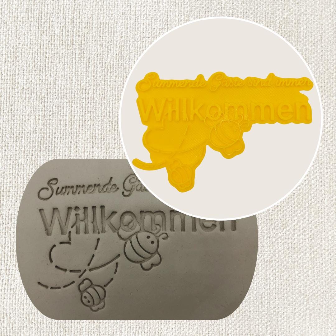 Clay Stamp, Pottery Stamp, Ceramic Stamp, "buzzing Guests Are Always ...