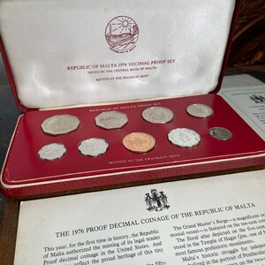 Franklin Mint Republic of Malta Proof Set 70' Certificate Auth. Limited ...