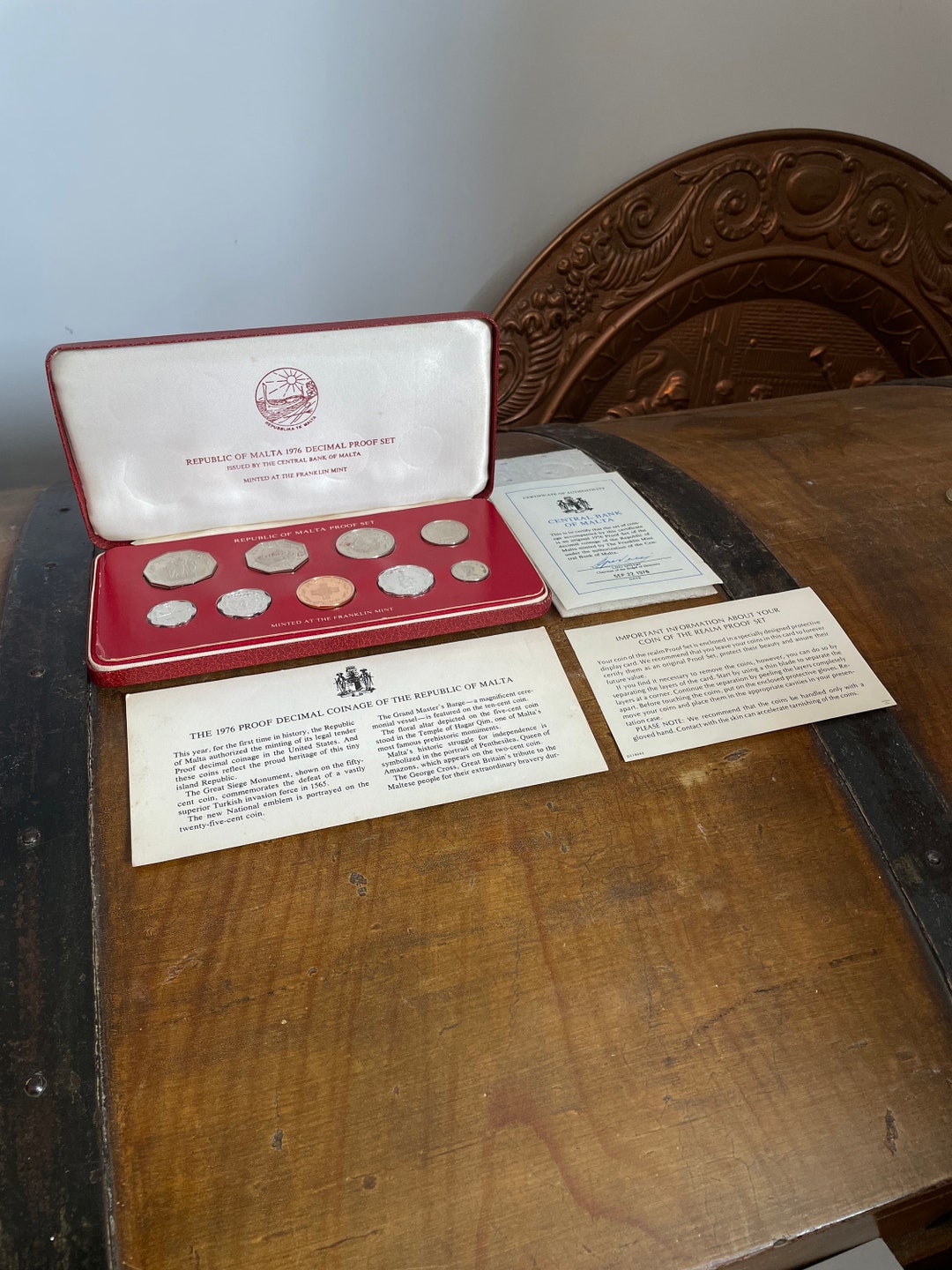 Franklin Mint Republic of Malta Proof Set 70' Certificate Auth. Limited ...