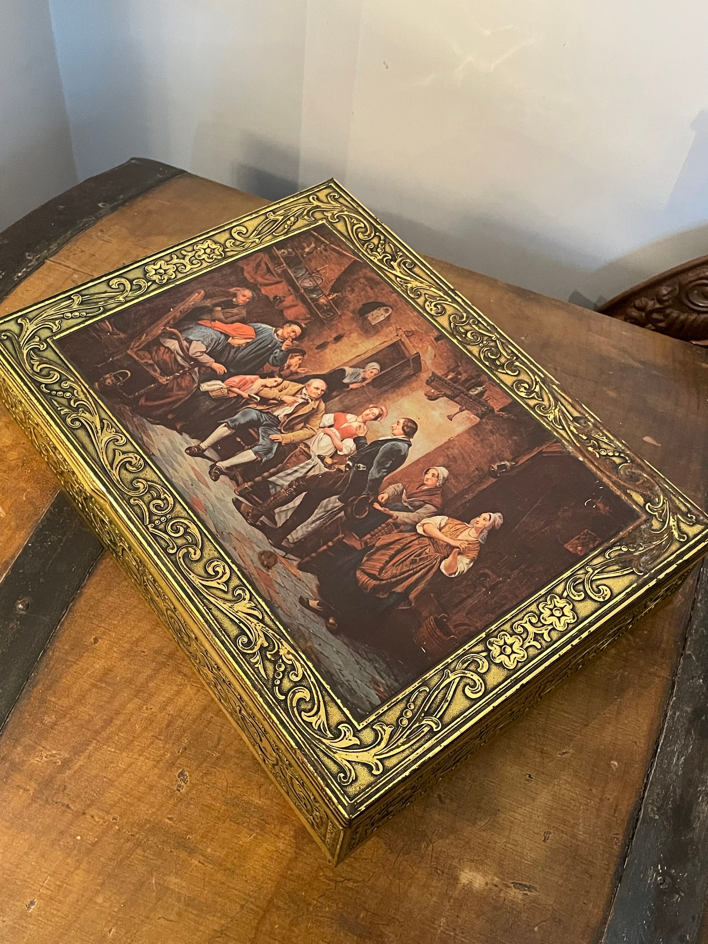 Vintage Storage Tin Box, Cookie Biscuits Box, Jan Steen, Made in West ...