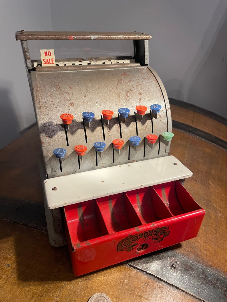 Vintage Children's Codeg Cash Register 1950s - Etsy