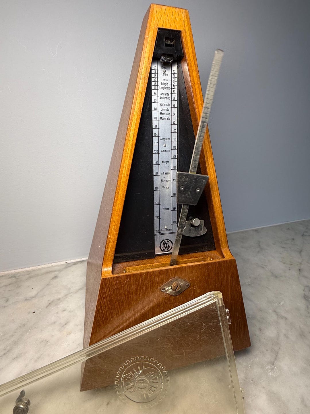 Vintage Metronome With Bell GDR, Wooden Mechanical Wind-up Metronome ...