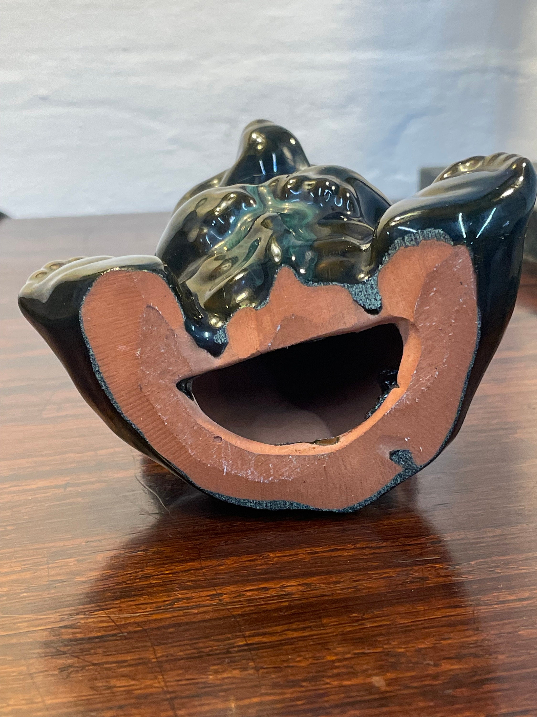 Blue Mountain Bear Statue, Vintage Pottery Bear, 70s Drip Glaze, Made ...