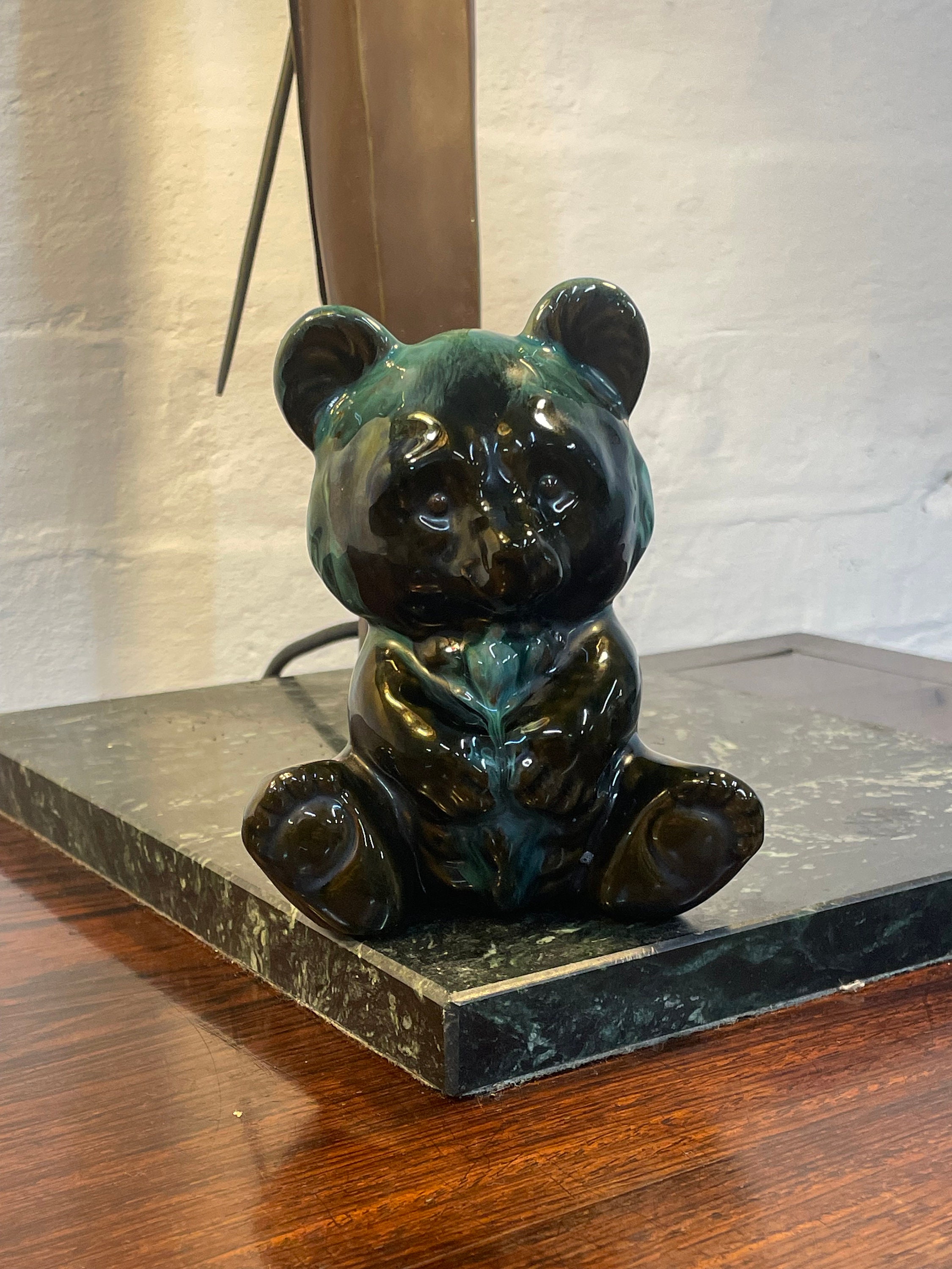 Blue Mountain Bear Statue, Vintage Pottery Bear, 70s Drip Glaze, Made ...