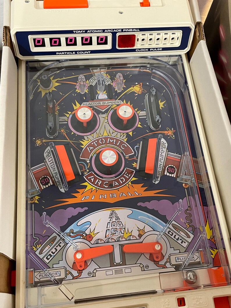 Vintage Tomy Atomic Arcade Pinball Game 1979 Boxed working - Etsy