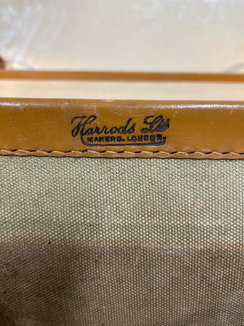 Antique Harrods London Pukka Luggage Travel Trunk Storage Case Original ...