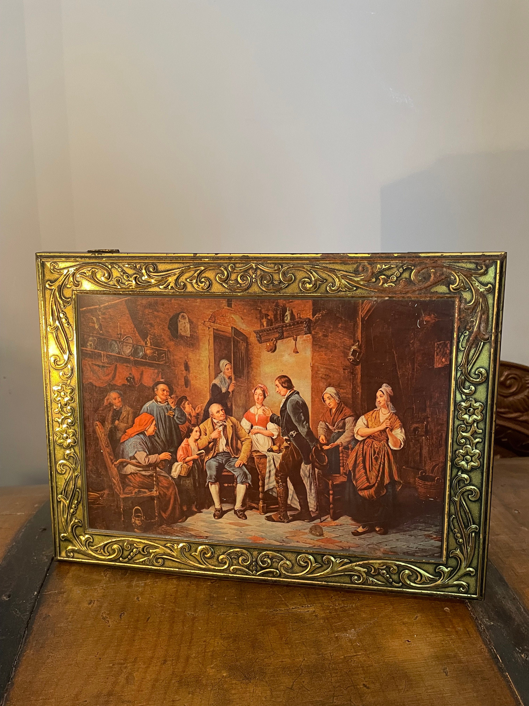Vintage Storage Tin Box, Cookie Biscuits Box, Jan Steen, Made in West ...