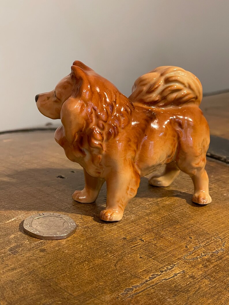 Vintage Miniature Chow Chow shiba Inu Dog Figurine - Etsy