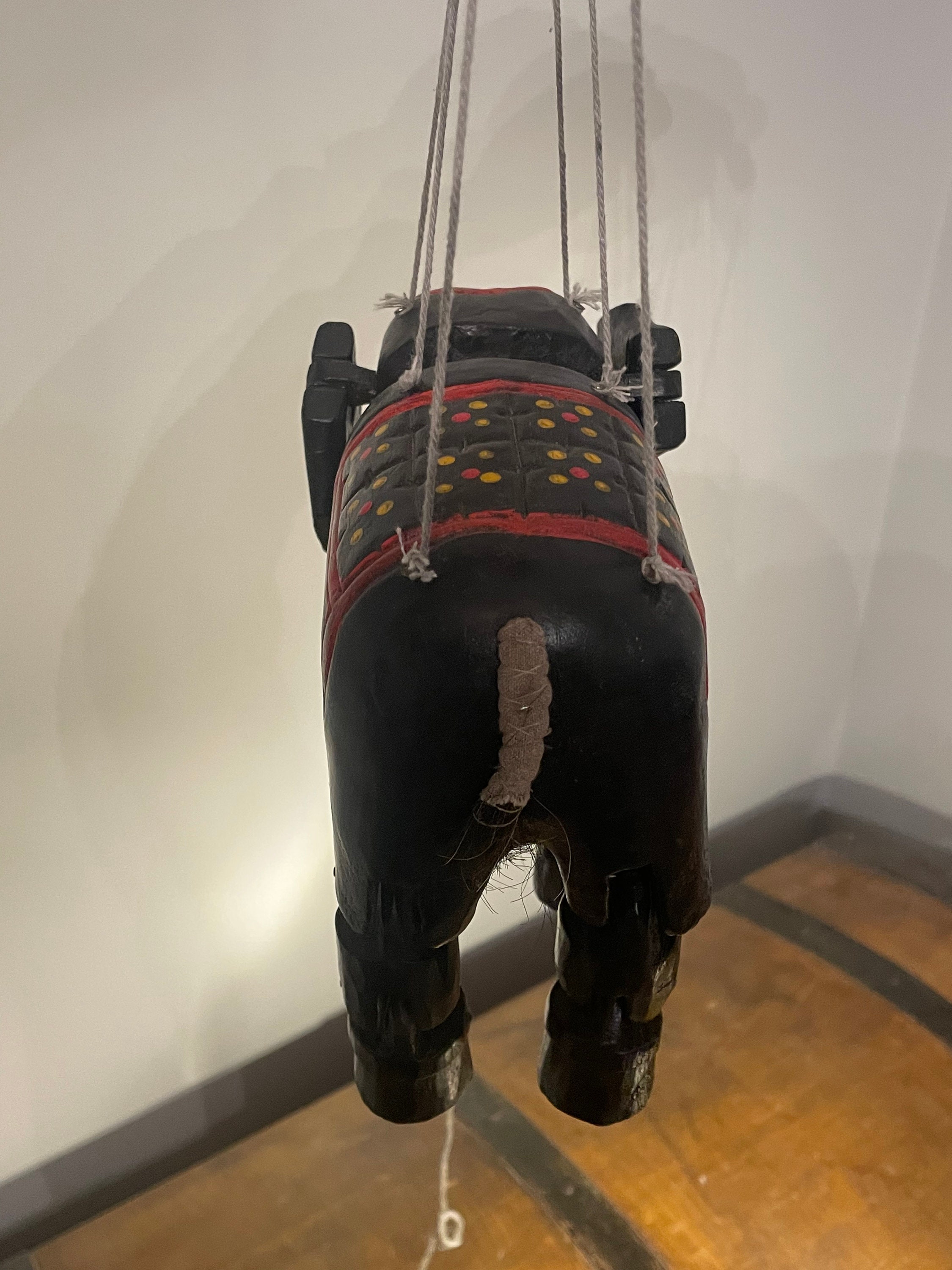 Vintage Black Elephant Puppet Hand Carved Marionette Vintage Handmade ...