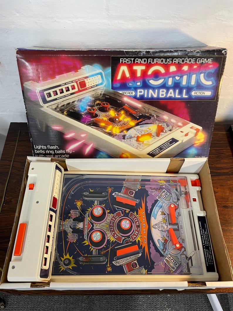 Vintage Tomy Atomic Arcade Pinball Game 1979 Boxed working - Etsy