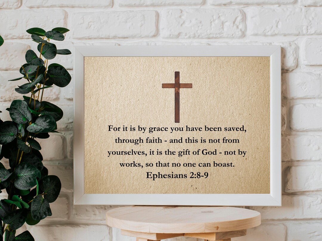 Bible Verse Poster Ephesians 2:8-9 Bible Verses Ephesians, Bible ...