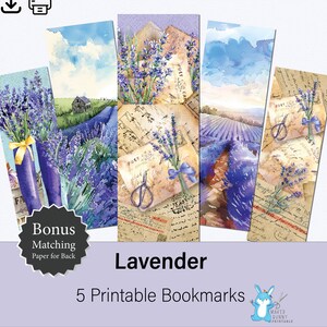 Lavender Farm Bookmarks, Printable Digital Download PDF and JPG, Junk ...