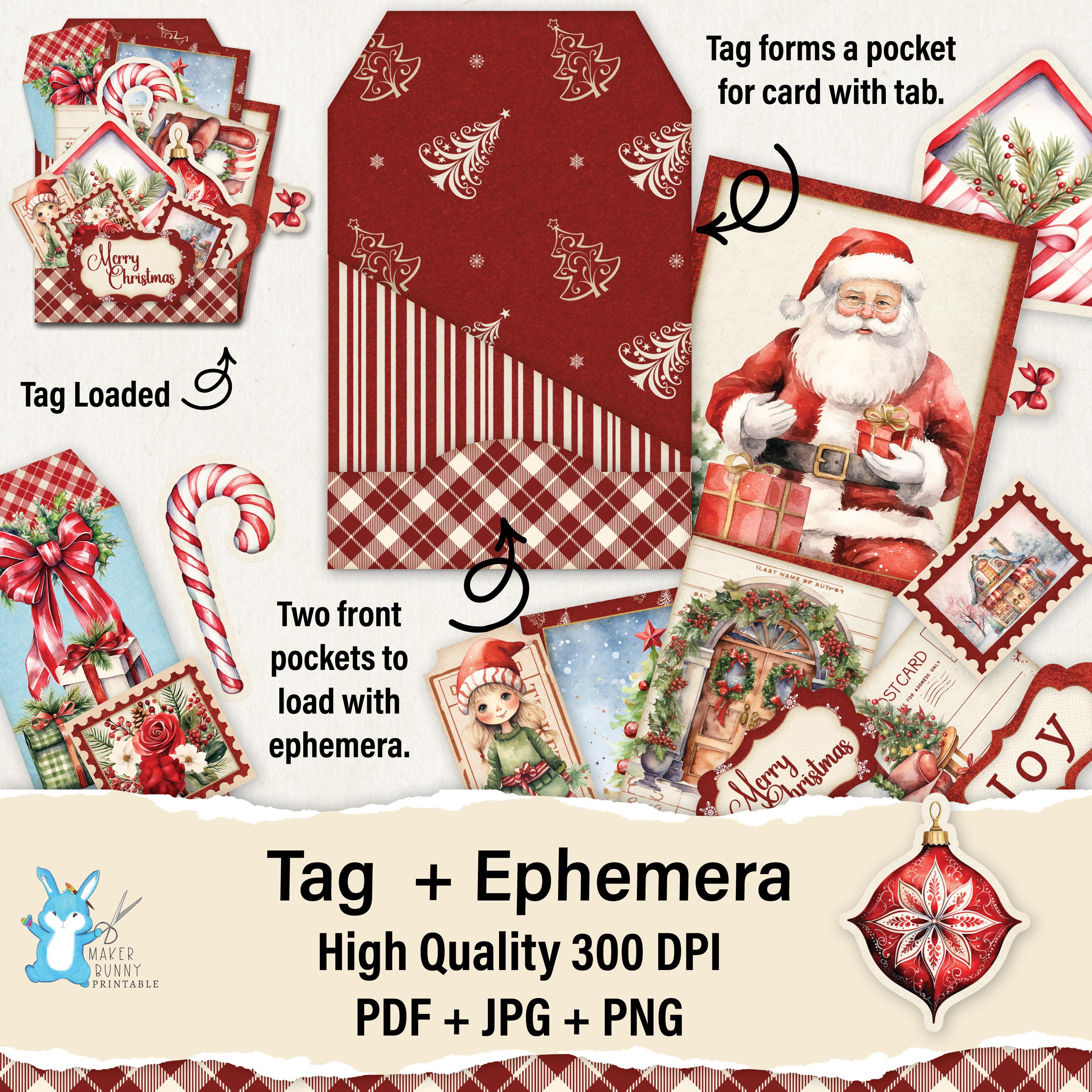 Loaded Tag, Pocket Tags, Christmas, Red + Classic, Paper Craft ...