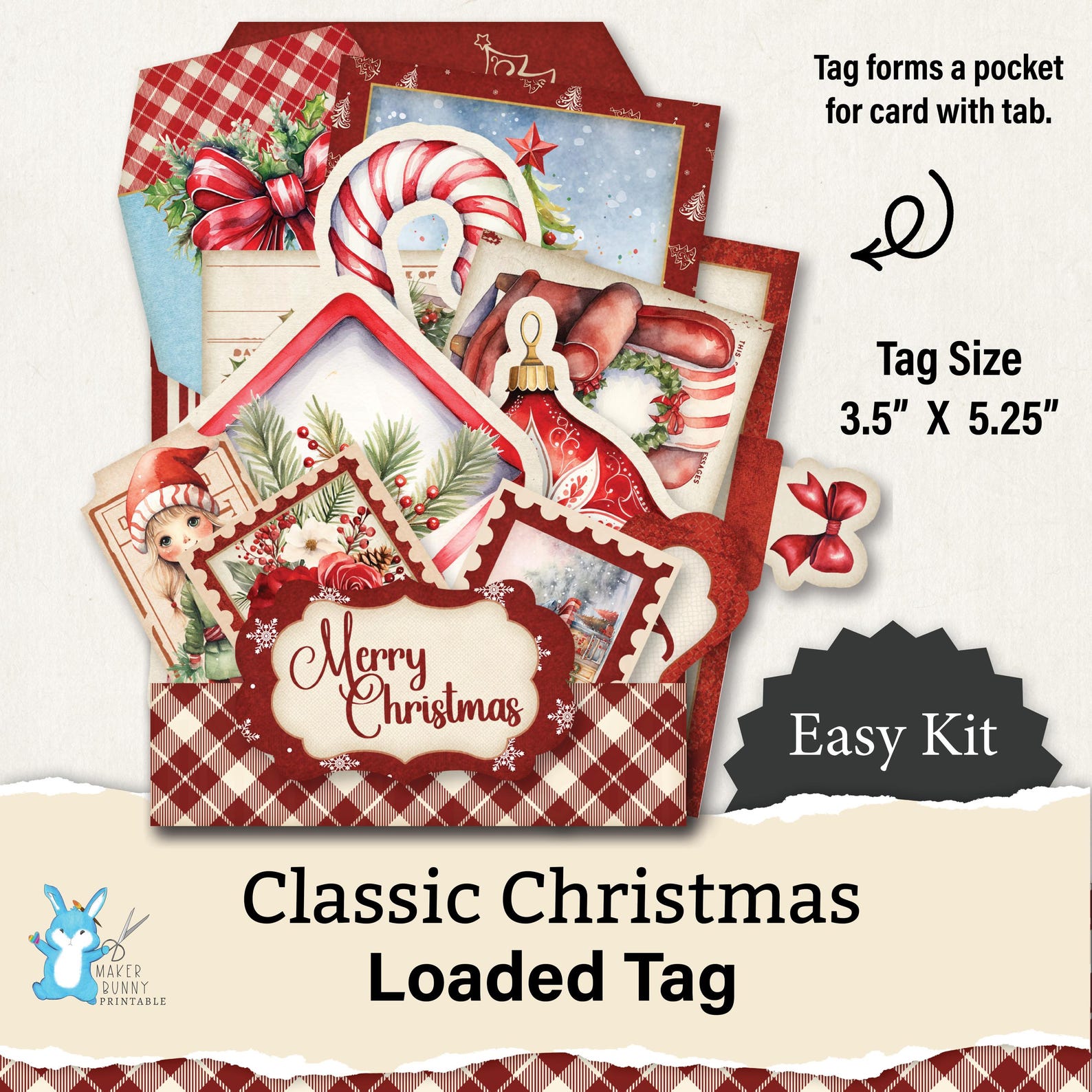 Loaded Tag, Pocket Tags, Christmas, Red + Classic, Paper Craft ...