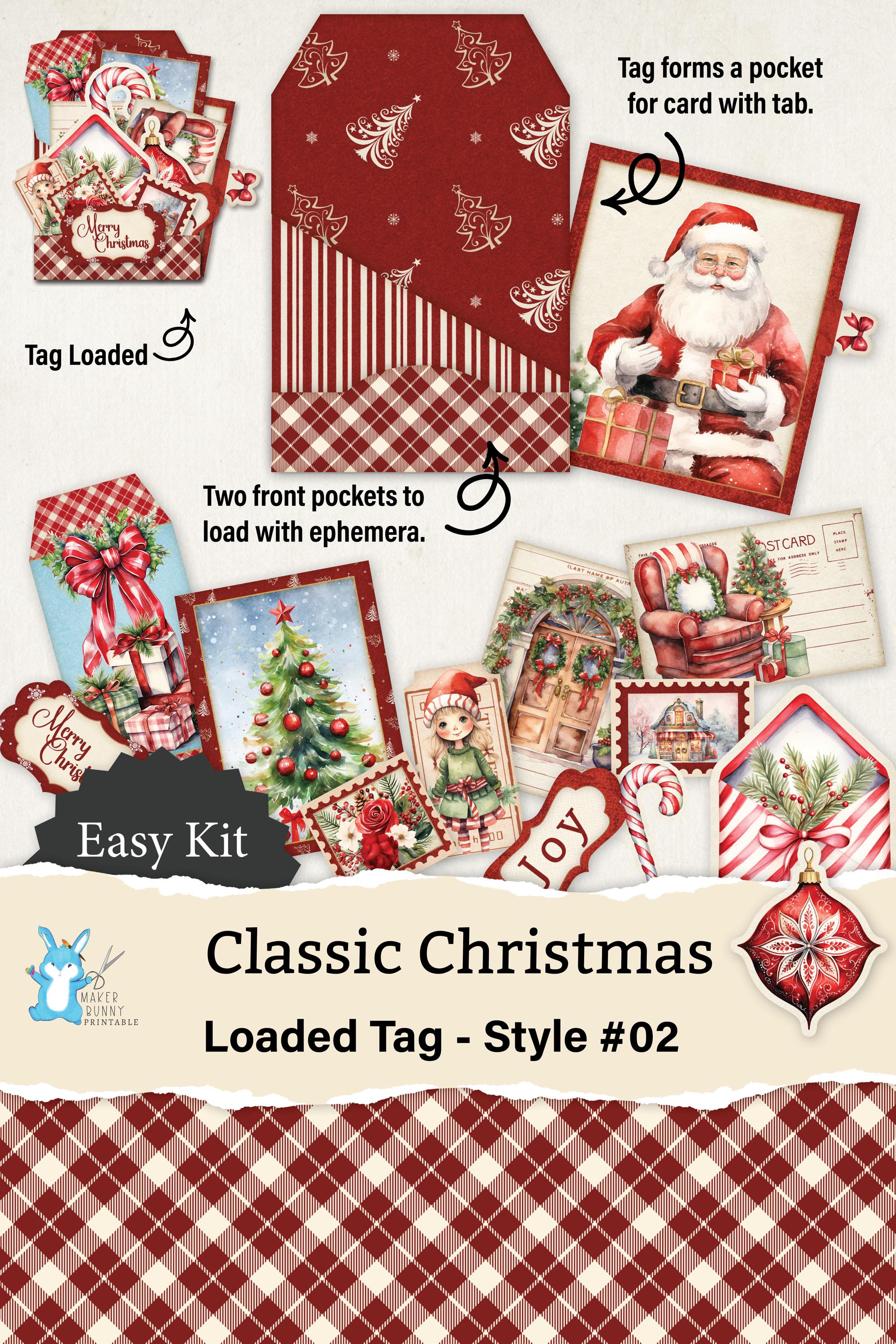 Loaded Tag, Pocket Tags, Christmas, Red + Classic, Paper Craft ...