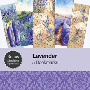 Lavender Farm Bookmarks, Printable Digital Download PDF and JPG, Junk ...