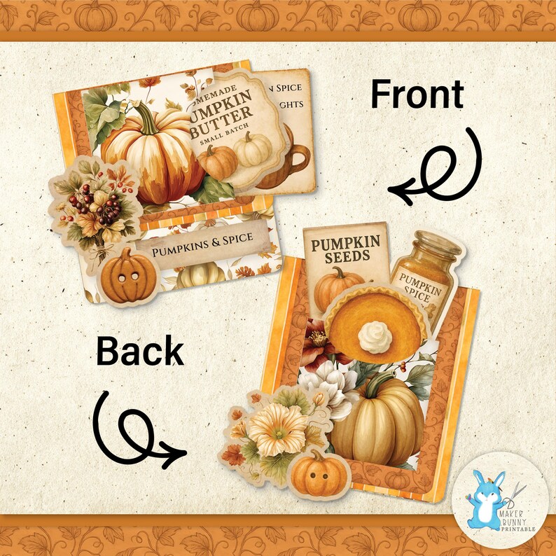 Hidden Paper Clip, Autumn Pumpkins, Bookmark Paper Craft Printable ...