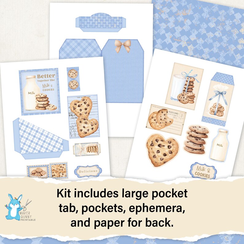 Loaded Tag, Pocket Tags, Milk and Cookies, Paper Craft Printable, Easy ...