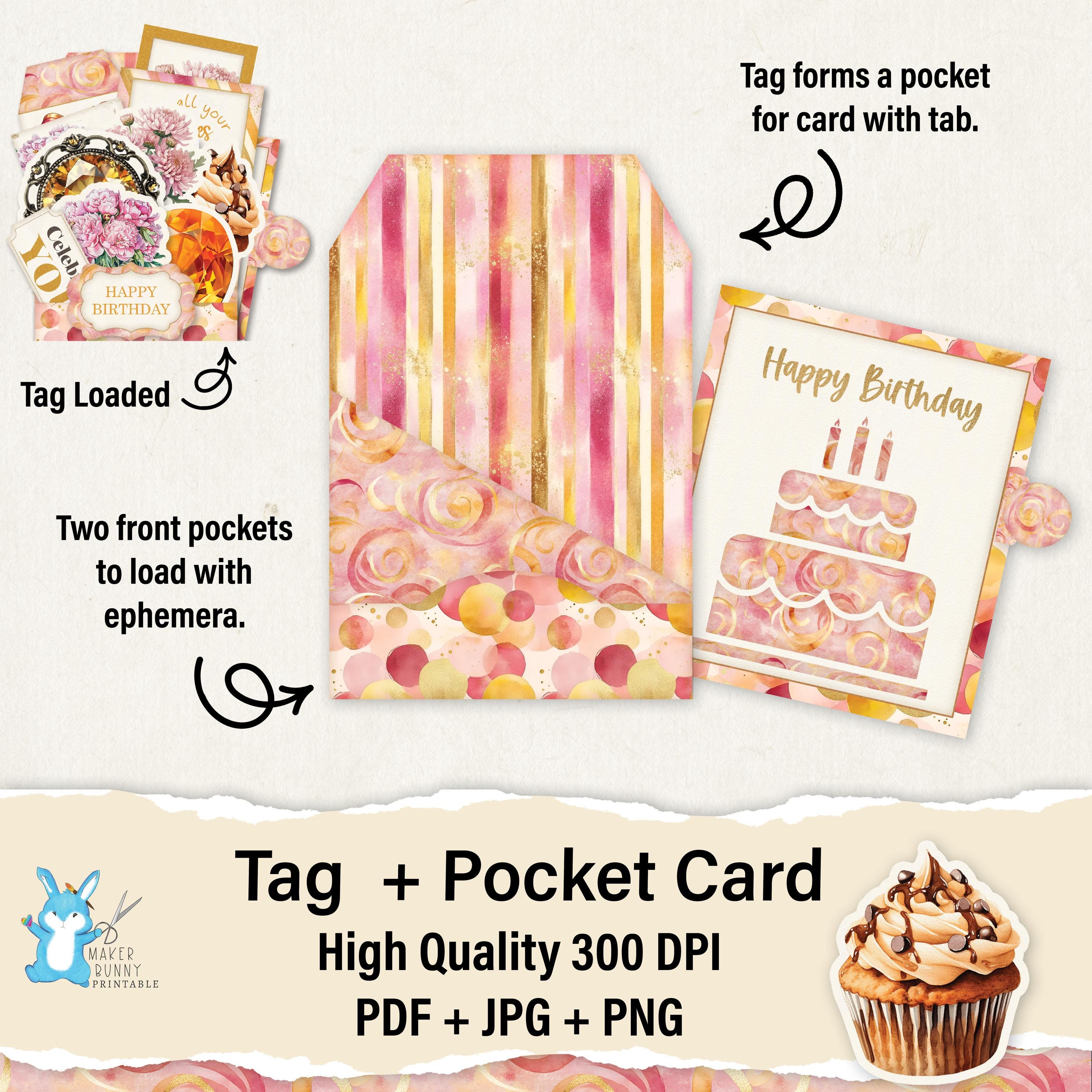 Loaded Tag, Pocket Tag, November Birthday, Birthstone + Flower, Paper ...